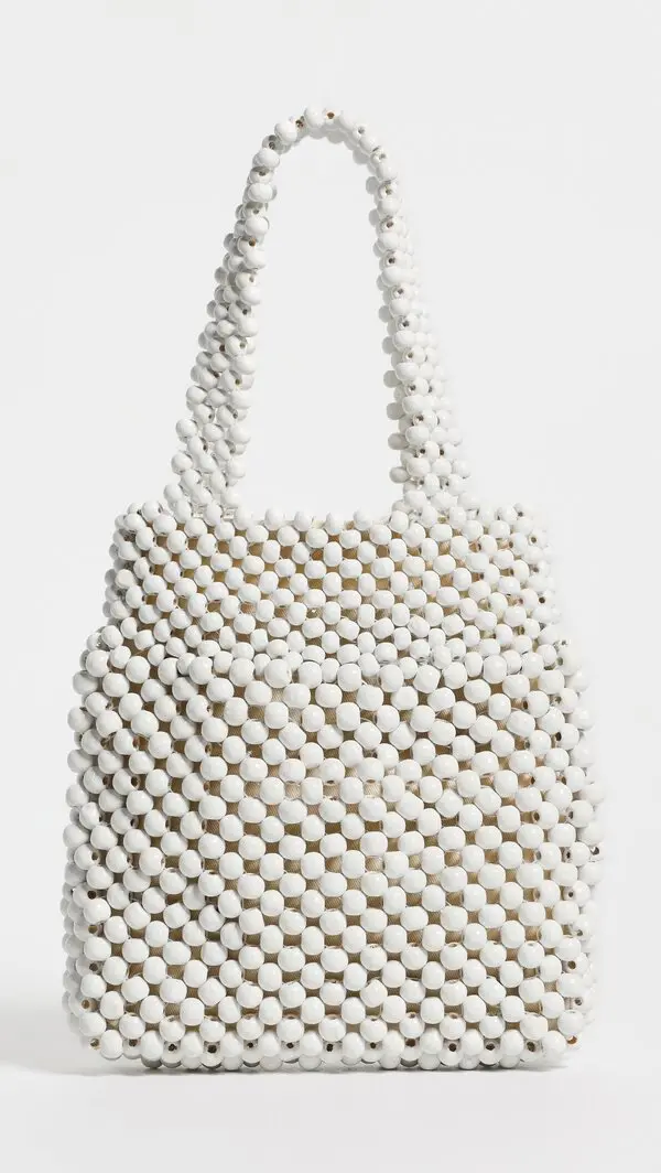 BEMBIEN Maris Beaded Bag - Cream