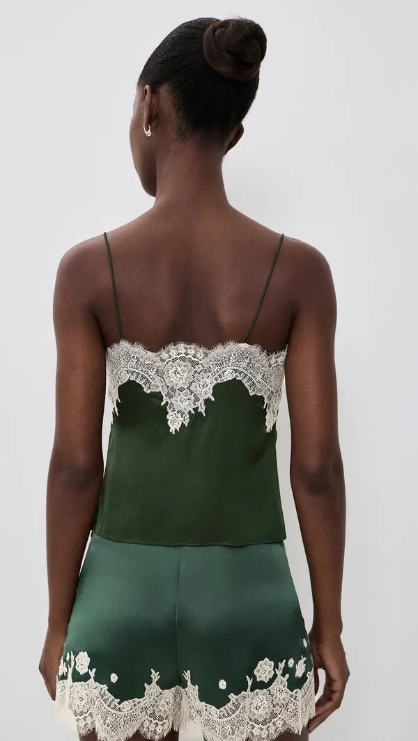 Alice + Olivia Julietta Cutaway Lace Slip Top