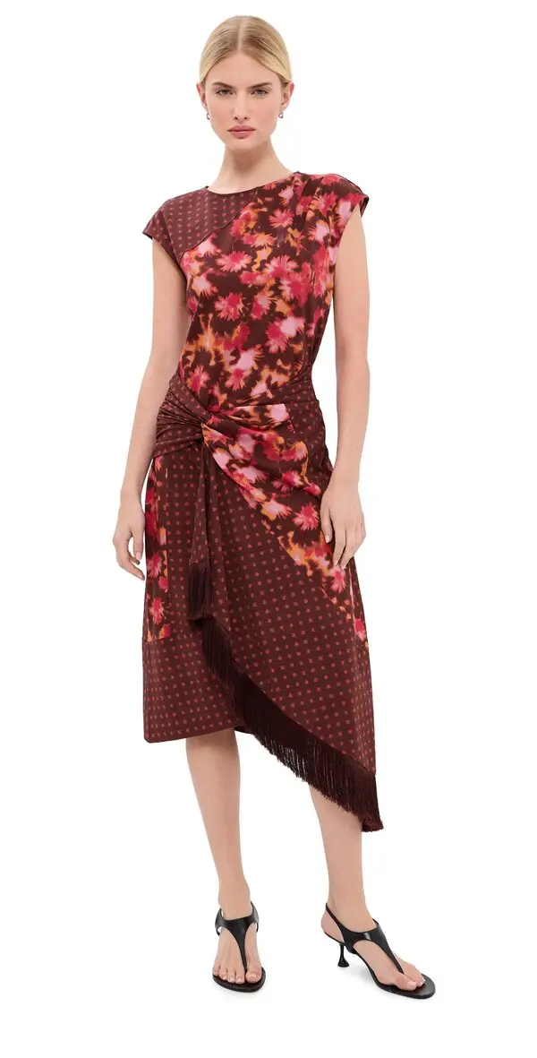 3.1 Phillip Lim Desert Flower Twist Dress - Rust Multi