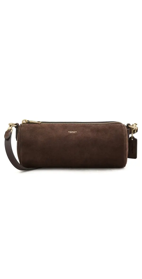 COACH Suede Barrel Bag - Dark Chocolate