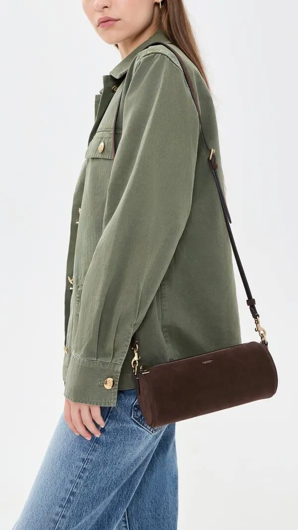 COACH Suede Barrel Bag
