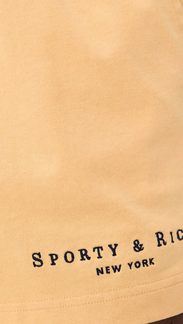 SPORTY & RICH Title Embroidered Disco Shorts