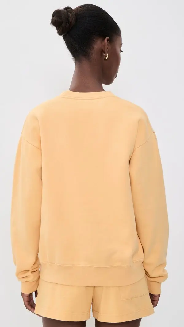 SPORTY & RICH Title Embroidered Crew Neck Sweatshirt