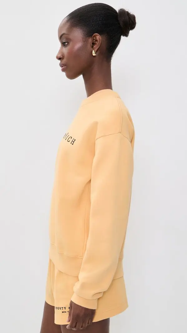 SPORTY & RICH Title Embroidered Crew Neck Sweatshirt