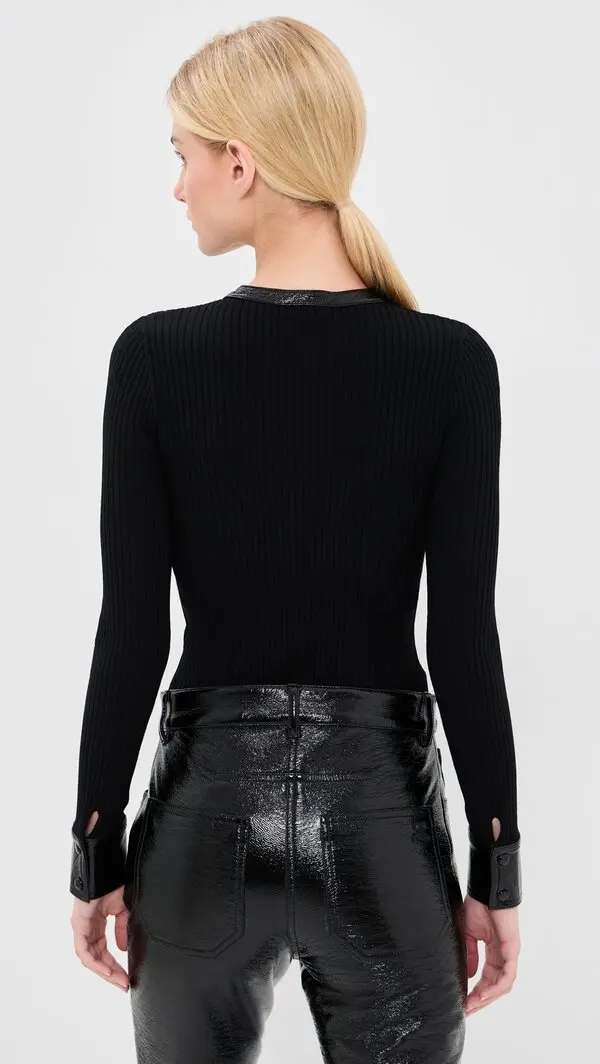 COURREGES Contrasted Vinyl Cardigan