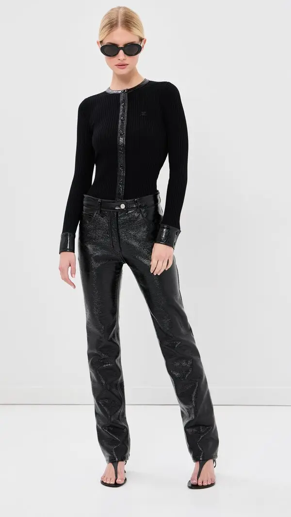 COURREGES Contrasted Vinyl Cardigan