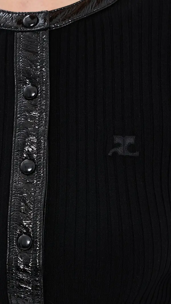 COURREGES Contrasted Vinyl Cardigan