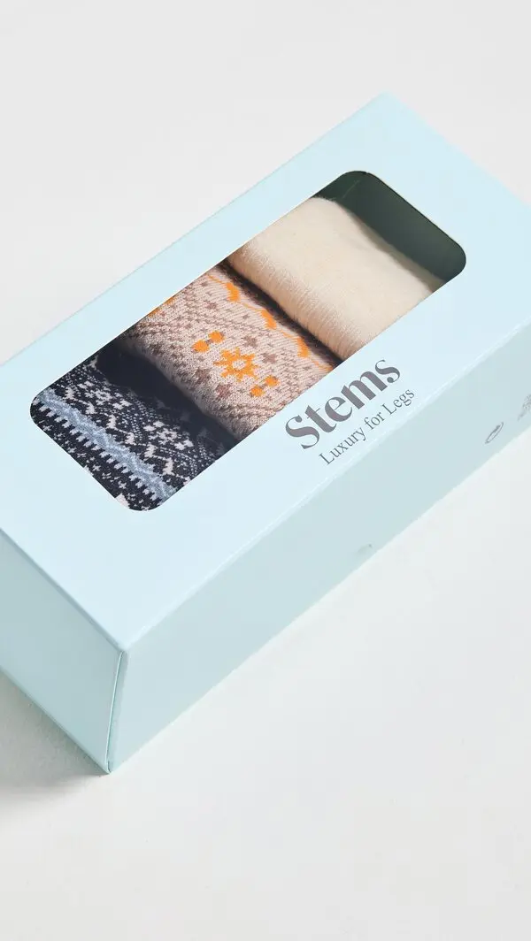 STEMS Snowflake Cashmere Socks 3 Pack