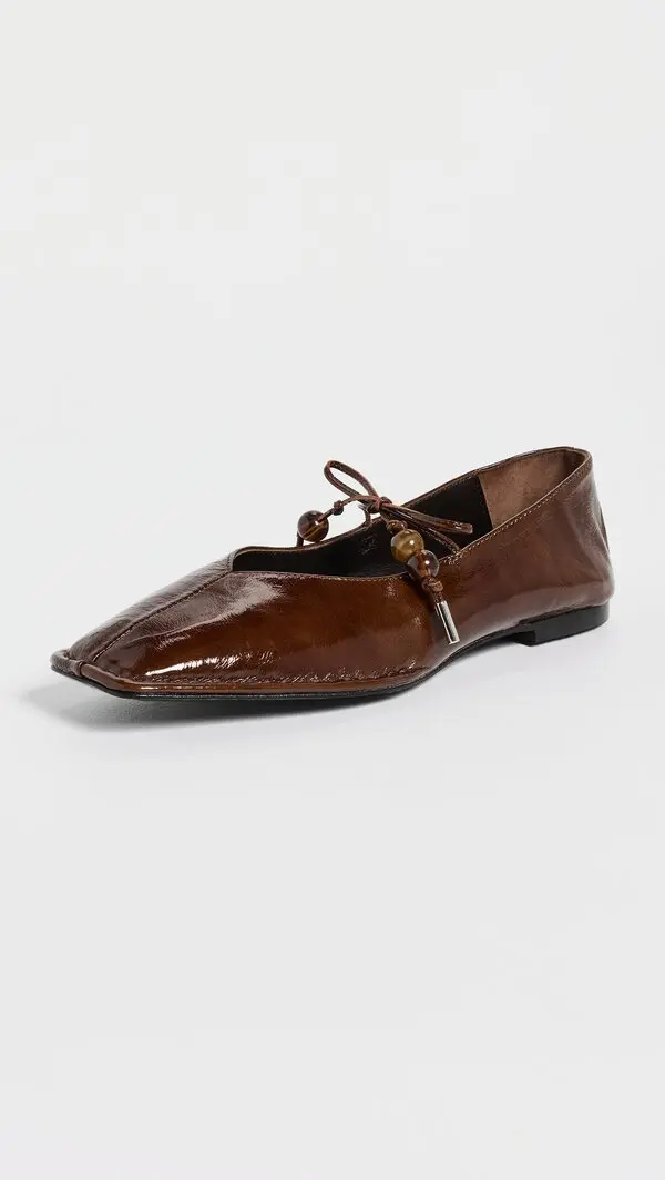 ALOHAS Sway Beads Leather Ballet Flats