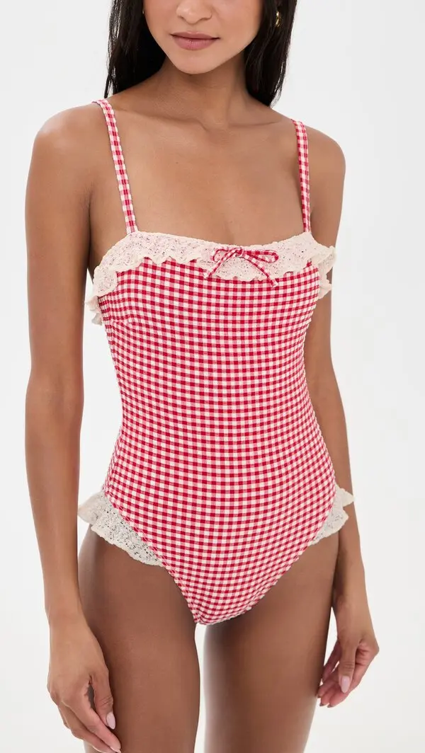 MONTCE Micro Gingham Jacelyn Ruffle One Piece