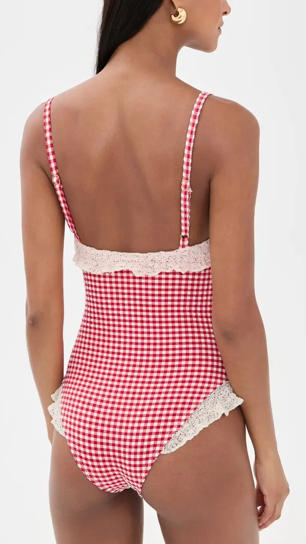 MONTCE Micro Gingham Jacelyn Ruffle One Piece