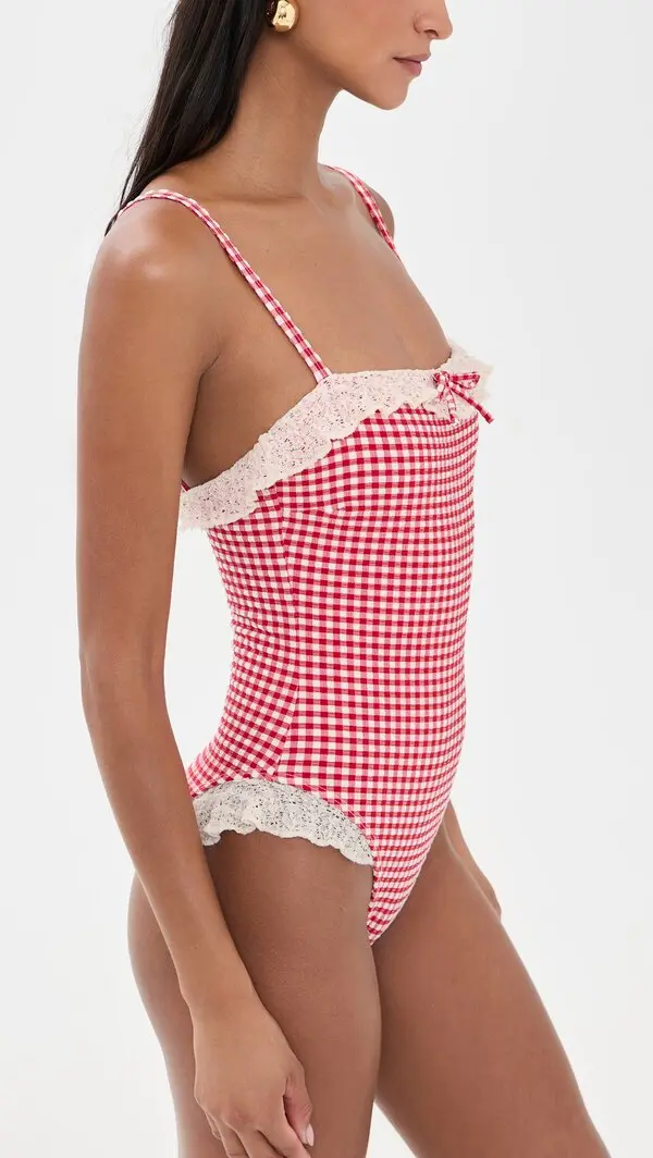 MONTCE Micro Gingham Jacelyn Ruffle One Piece