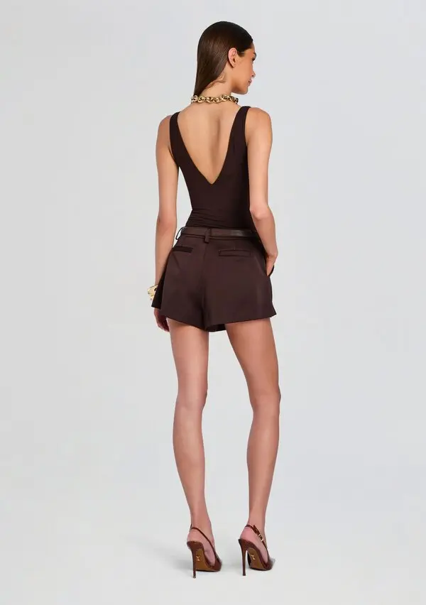 SANS FAFF Plunge V Bodysuit - Espresso