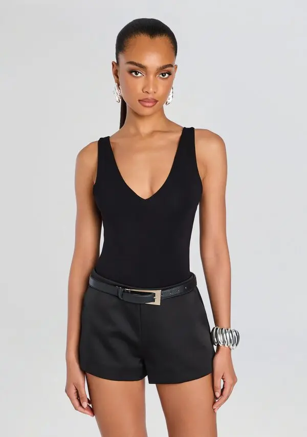 SANS FAFF Plunge V Bodysuit - Black
