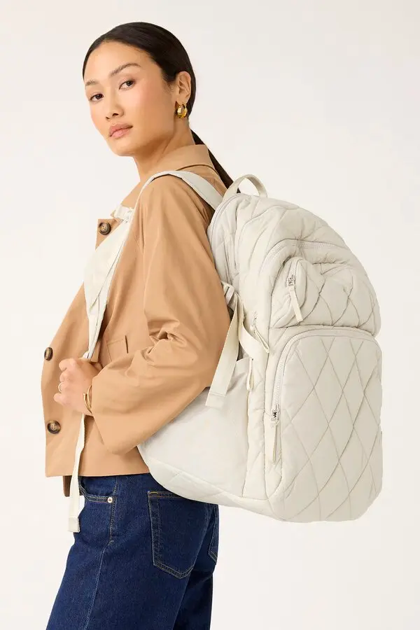 VERA BRADLEY Xl Clarion Backpack In Pumice Stone