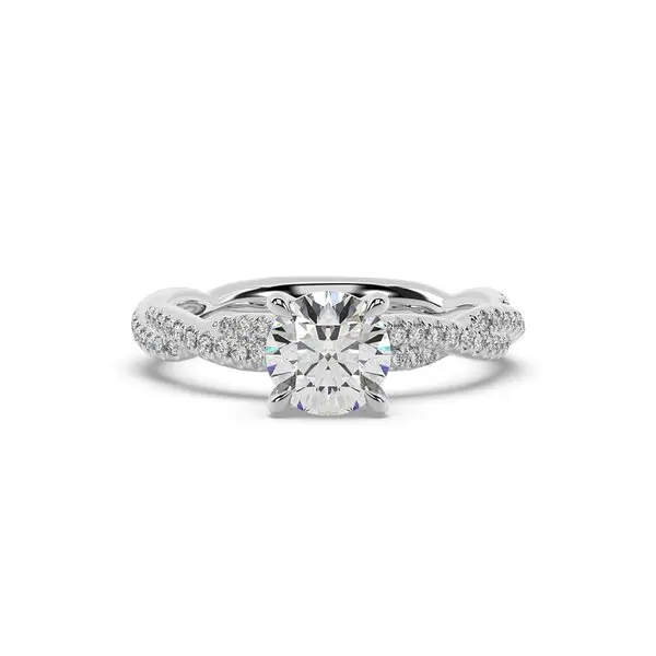 ARTISAN 14k Gold Solitaire Ring With Round Lab-grown Diamond