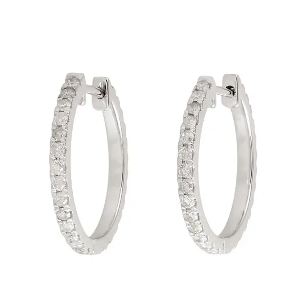 ARTISAN Natural Diamond Hoop Earrings In 18k Gold