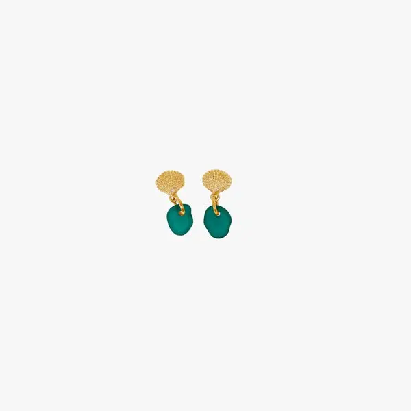 GLASSTYK Shells Earrings Sea Glass Gold