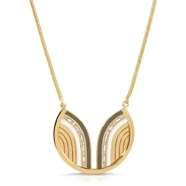 GLAMROCKS JEWELRY South Beach Necklace- Grey/white - Gray/white