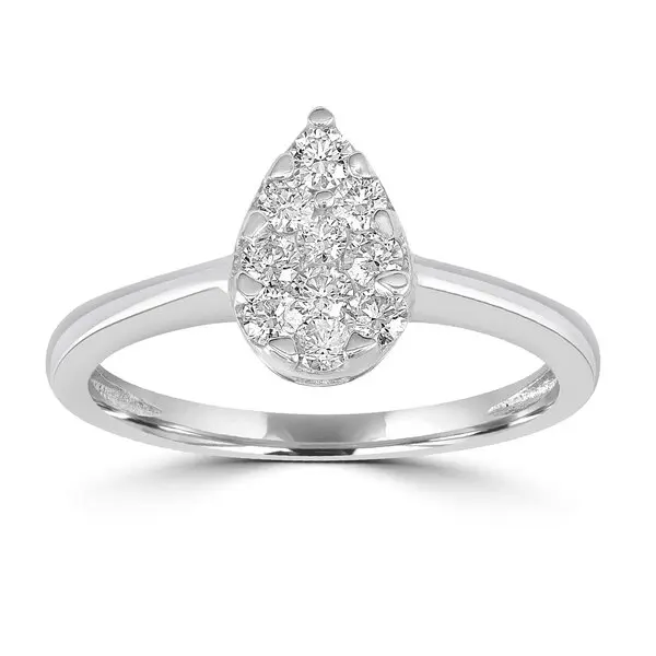 ARTISAN Pear Shape Diamond Cluster Ring In 18k Gold