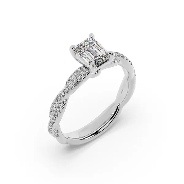 ARTISAN 14k Gold Ring With Emerald Cut Lab-grown Diamond