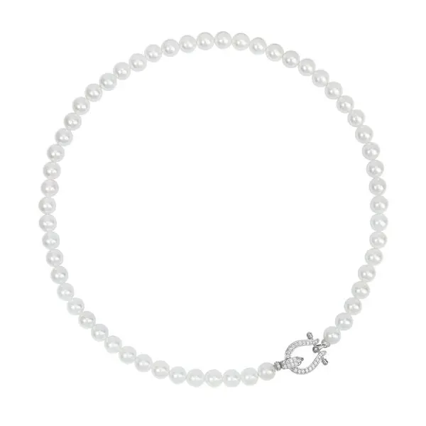 Arte Madrid Seaside Treasures Herradura Pearl Necklace White Gold - Silver