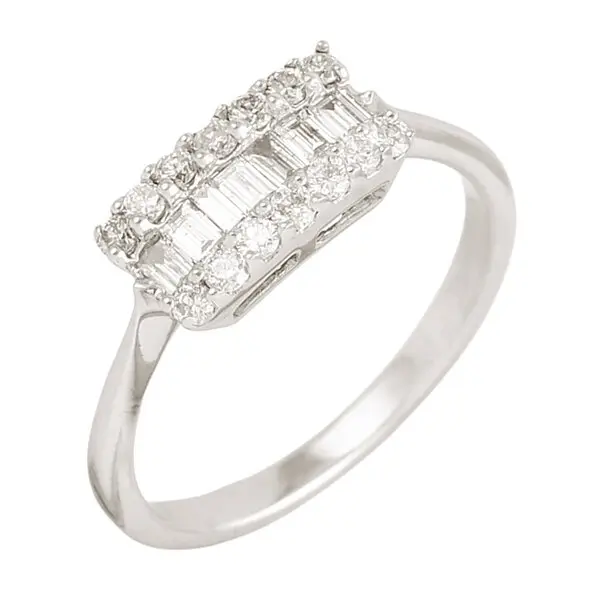 ARTISAN Baguette Diamond Cluster Ring In 18k Gold