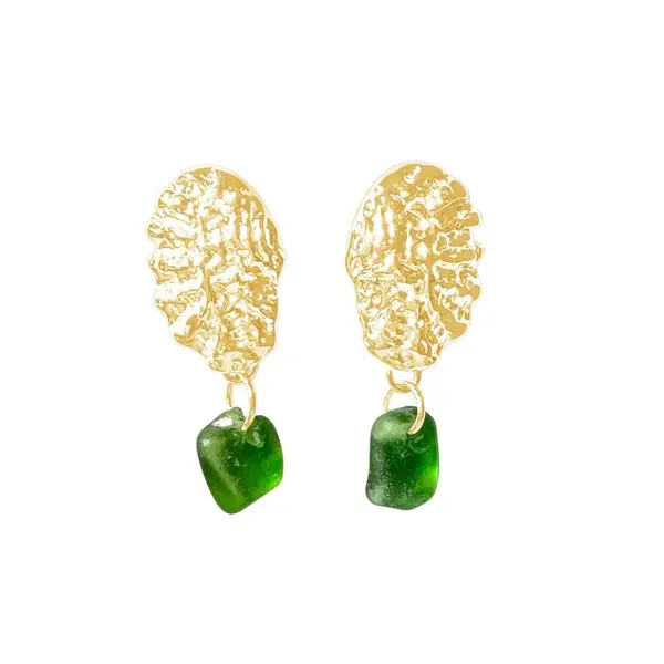 GLASSTYK Sea Urchin Earrings Sea Glass