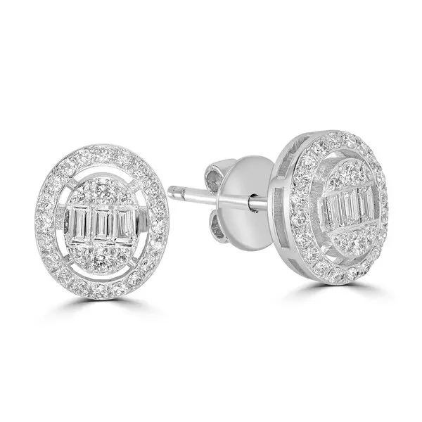 ARTISAN Diamond Halo Stud Earrings In 18k Gold