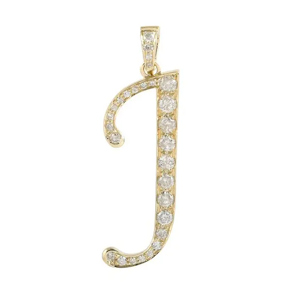 ARTISAN 14k Yellow Gold Diamond Initial "j" Pendant - Gold/white