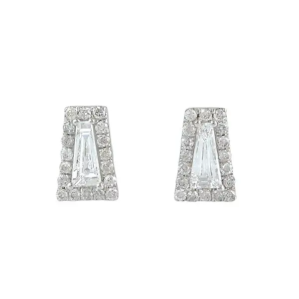 ARTISAN Diamond Trapezoid Stud Earrings In 18k Gold
