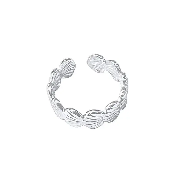 GLASSTYK Shells Ring In Stainless Steel