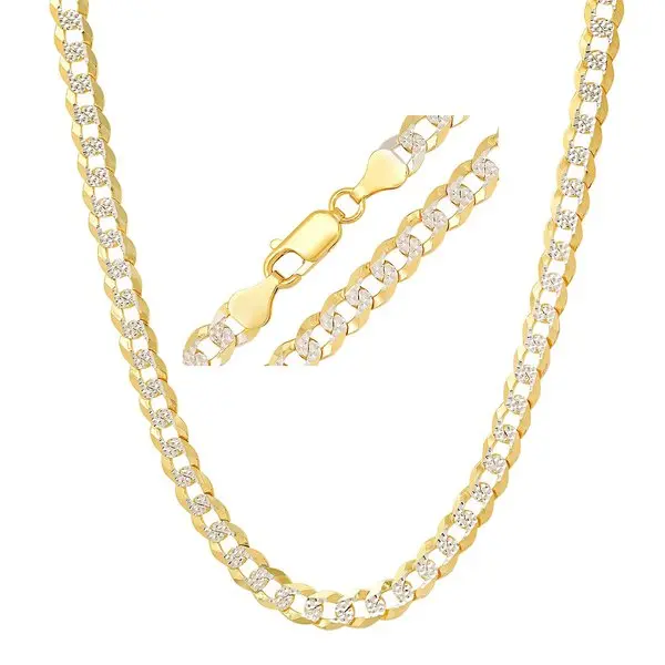 KYLIE HARPER Two-tone Diamond-cut Miami Cuban Curb Chain, 925 Italian Sterling Silver - Gold