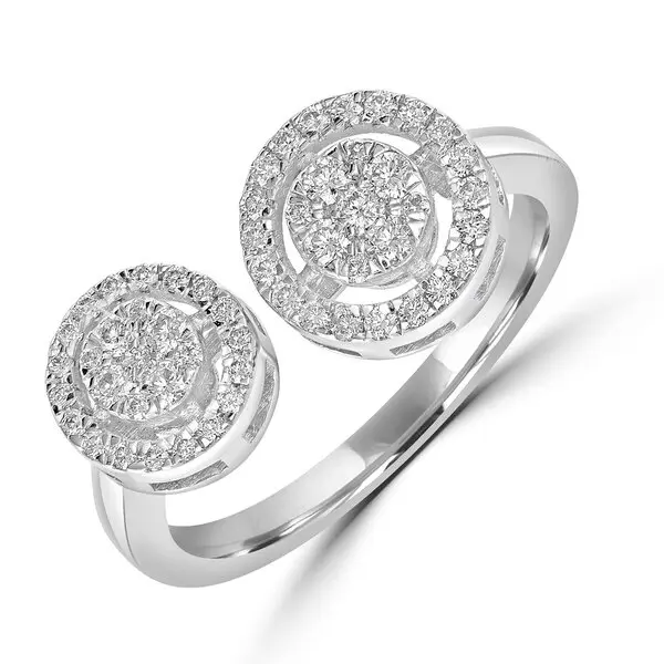 ARTISAN Double Circle Diamond Open Ring In 18k Gold