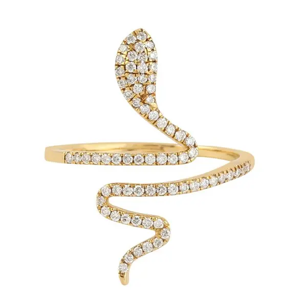 ARTISAN 18k Yellow Gold Diamond Pavé Serpent Wrap Ring - Gold/white