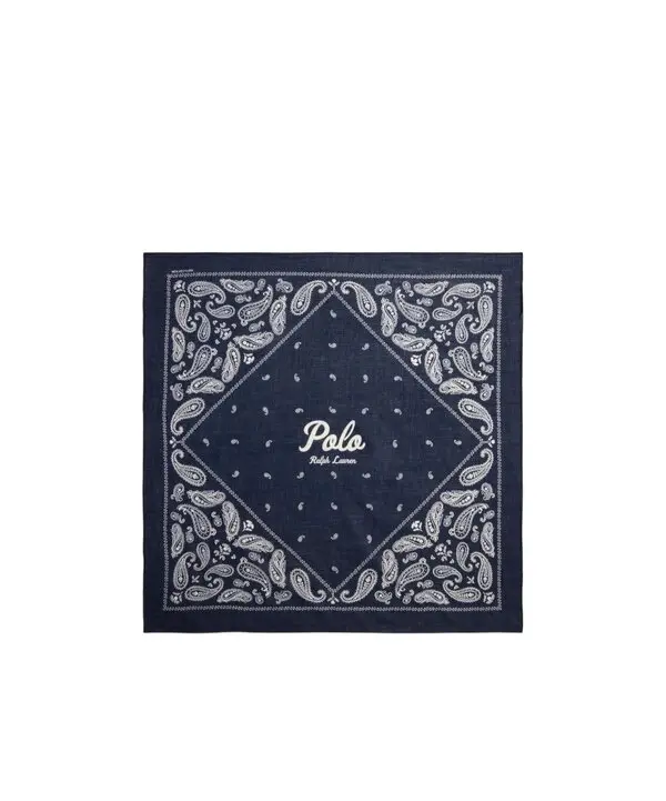 Polo Ralph Lauren Paisley Logo Bandana Scarf - Navy