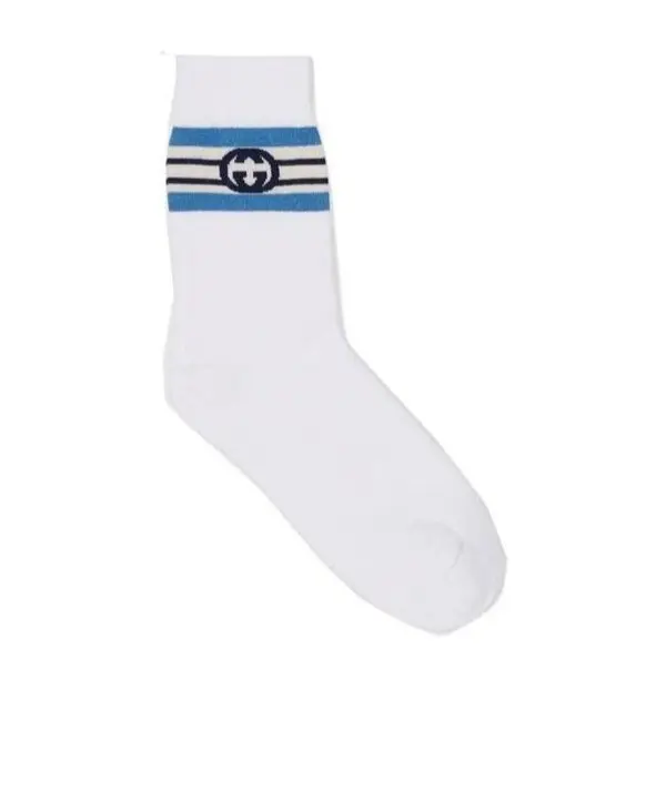 Gucci Interlocking G Cotton Socks - White
