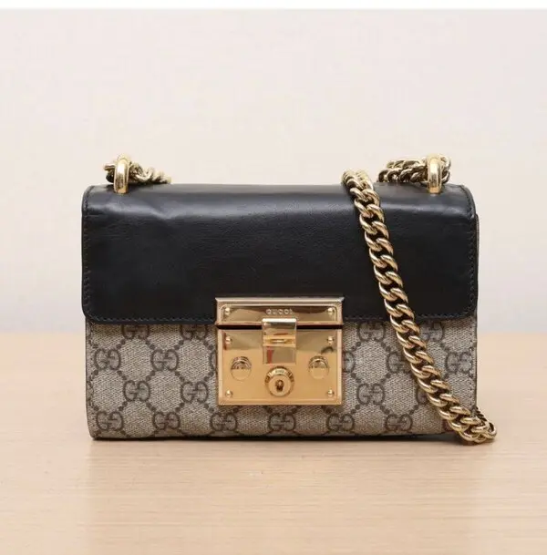 Gucci Padlock Gg Supreme Shoulder Bag - Brown