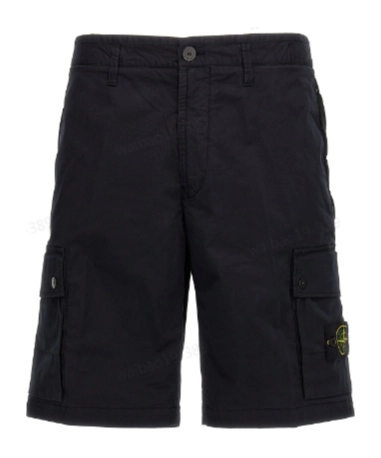 Stone Island Compass-patch Knee-length Cargo Shorts - Blue