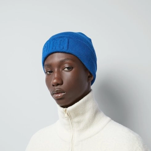 Gucci Logo-embossed Wool Beanie - Blue