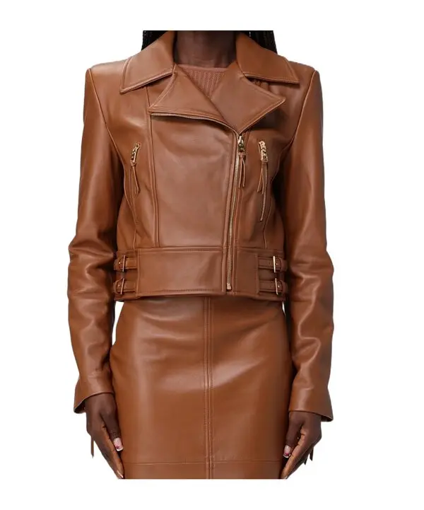 Elisabetta Franchi Belted Leather Jacket