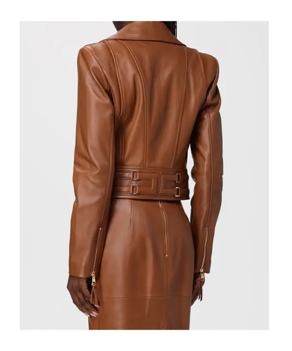 Elisabetta Franchi Belted Leather Jacket