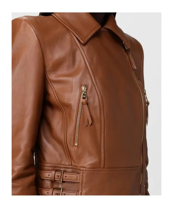 Elisabetta Franchi Belted Leather Jacket