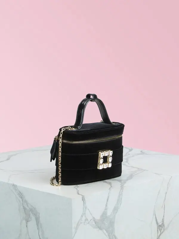 ROGER VIVIER Vanity Strass Buckle Micro Tote Bag