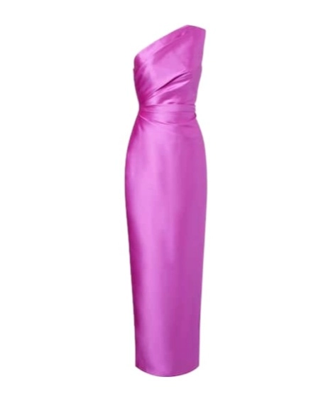 Solace Kira Draped Satin Gown - Purple