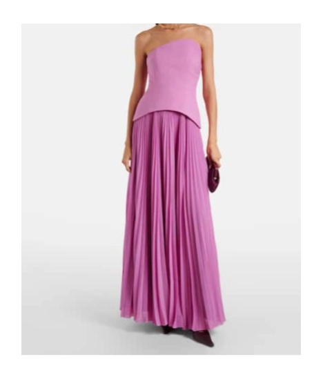 Solace Britt Pleated Strapless Gown