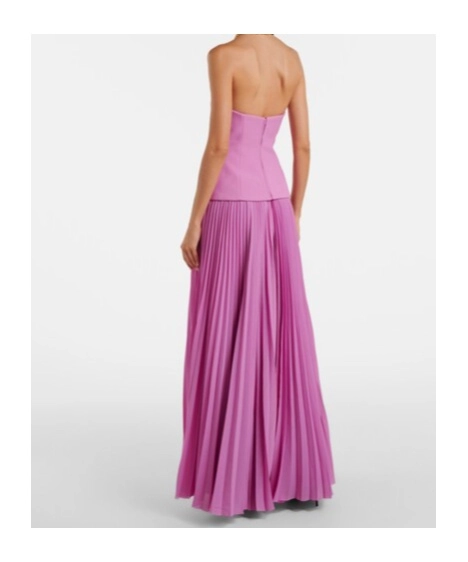 Solace Britt Pleated Strapless Gown