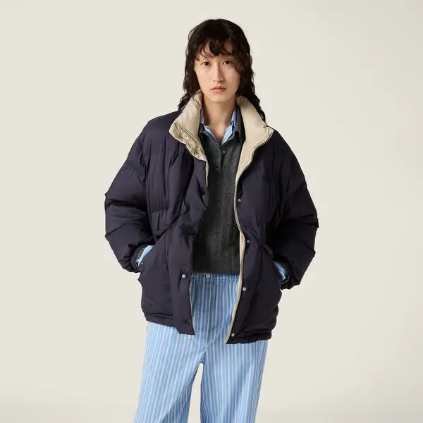 Miu Miu Reversible Technical Pongé Down Jacket