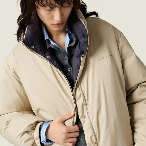 Miu Miu Reversible Technical Pongé Down Jacket