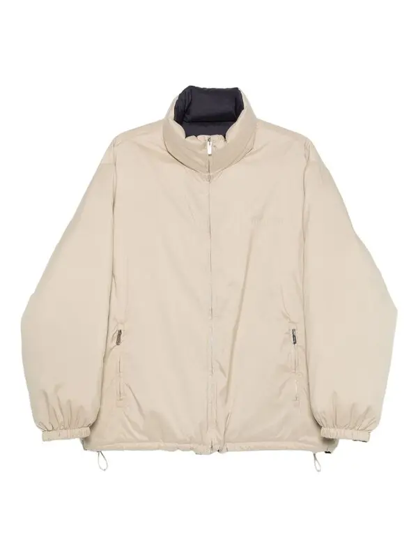 Miu Miu Reversible Technical Pongé Down Jacket - Beige/blue